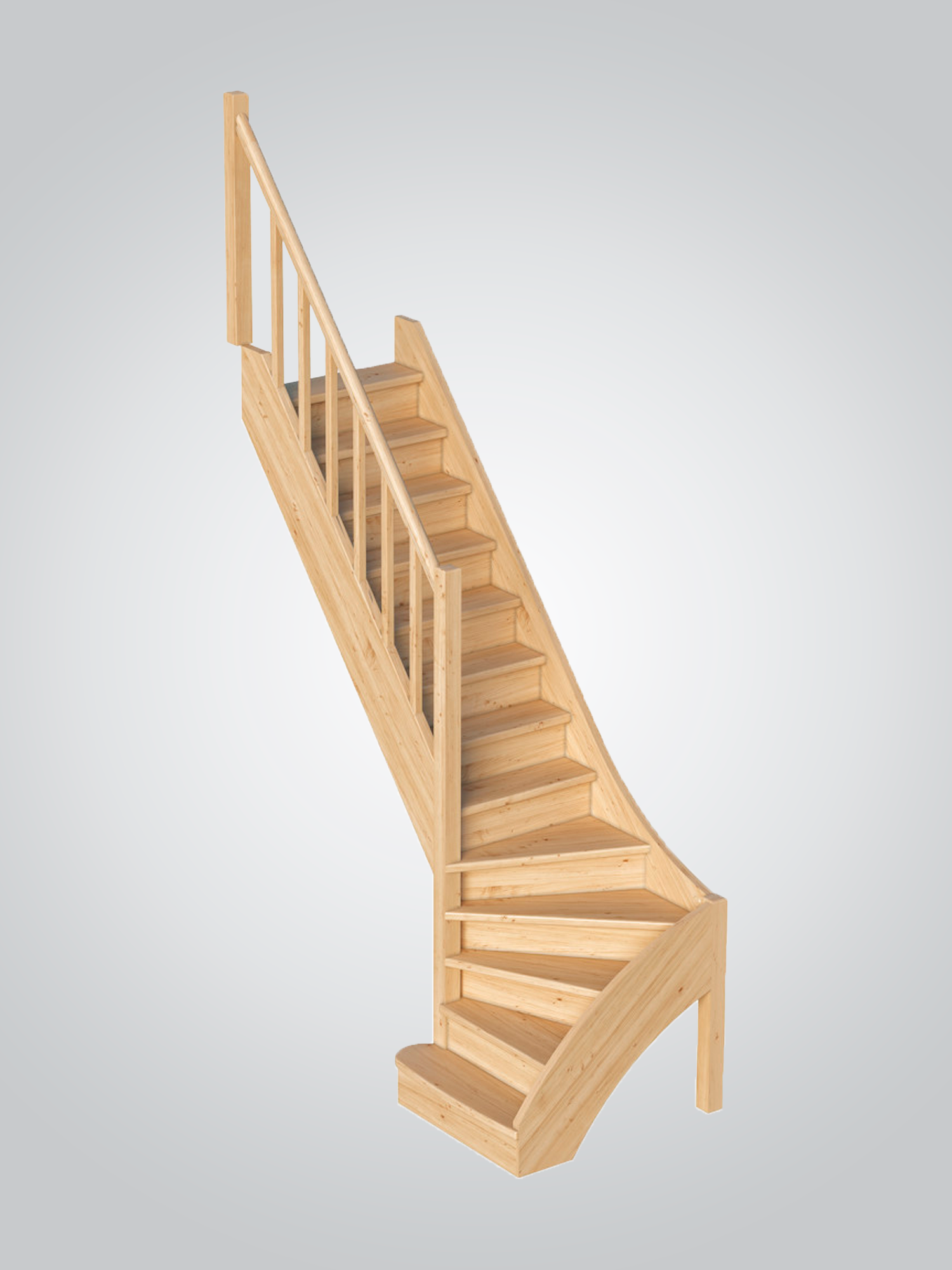 Лестница на второй этаж ЛС-07м/3 Левая с подступенками