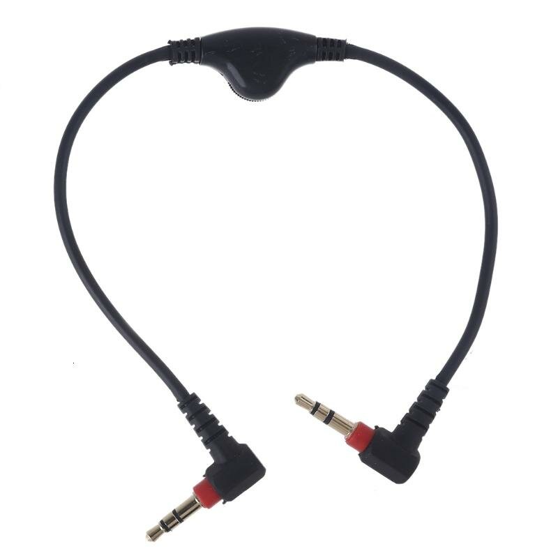 Аудиокабель с регулируемой громкостью двойного колена 3,5 мм-0,3 метра