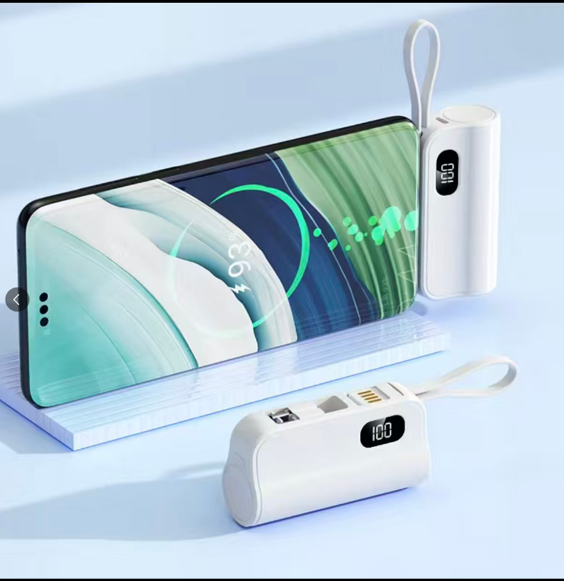 Мини 5000mAh капсула 2-в-1, большая емкость, цифровой дисплей, портативная быстрая зарядка。