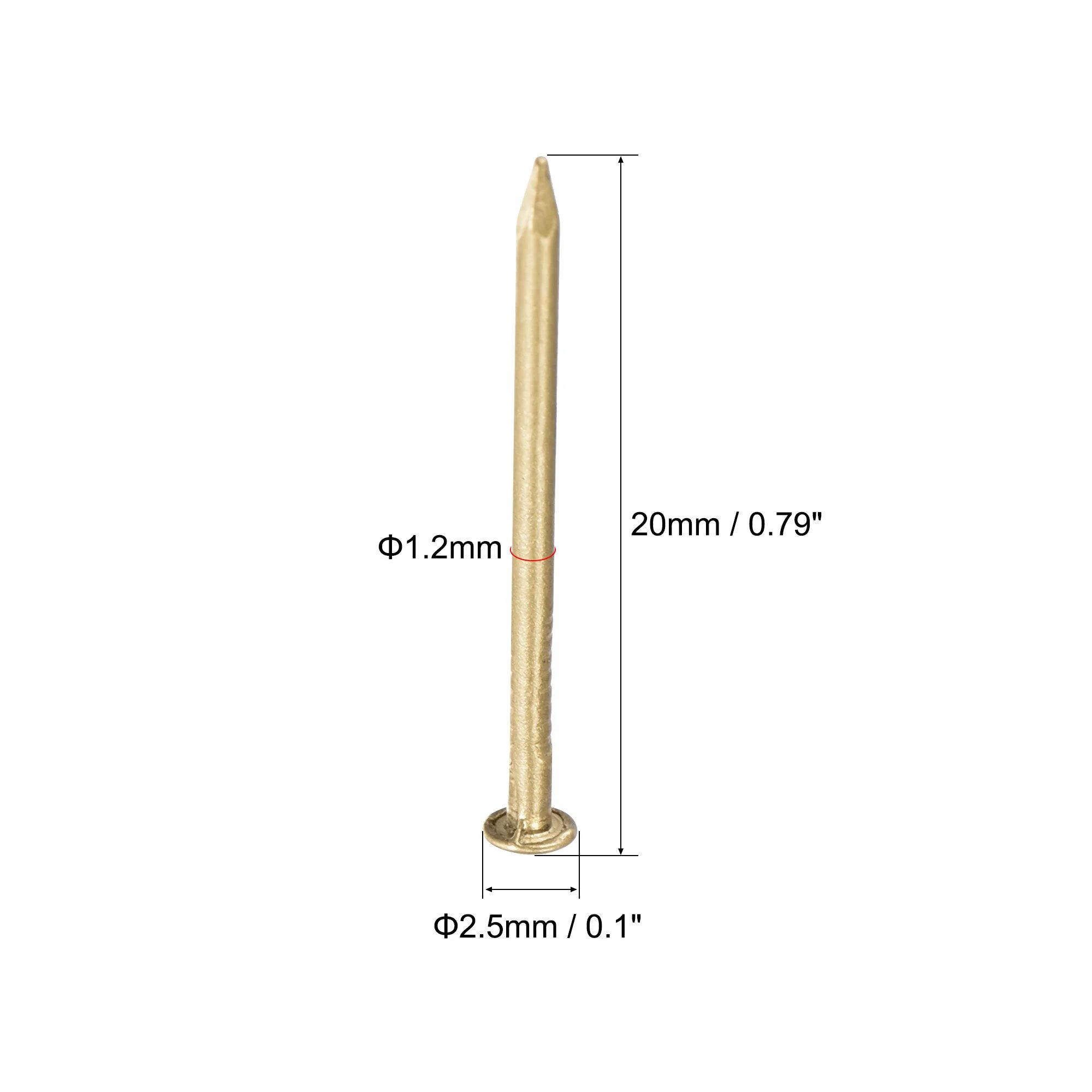 UXCELL Латунные гвоздики 50 шт 1.2x20mm