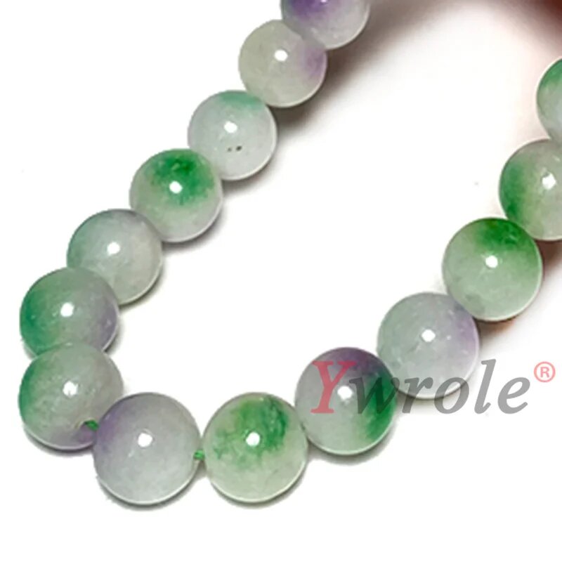 Круглые бусины из натурального камня YWROLE 6 8 10 мм Изумрудный, 10mm 34-36pcs, green purple