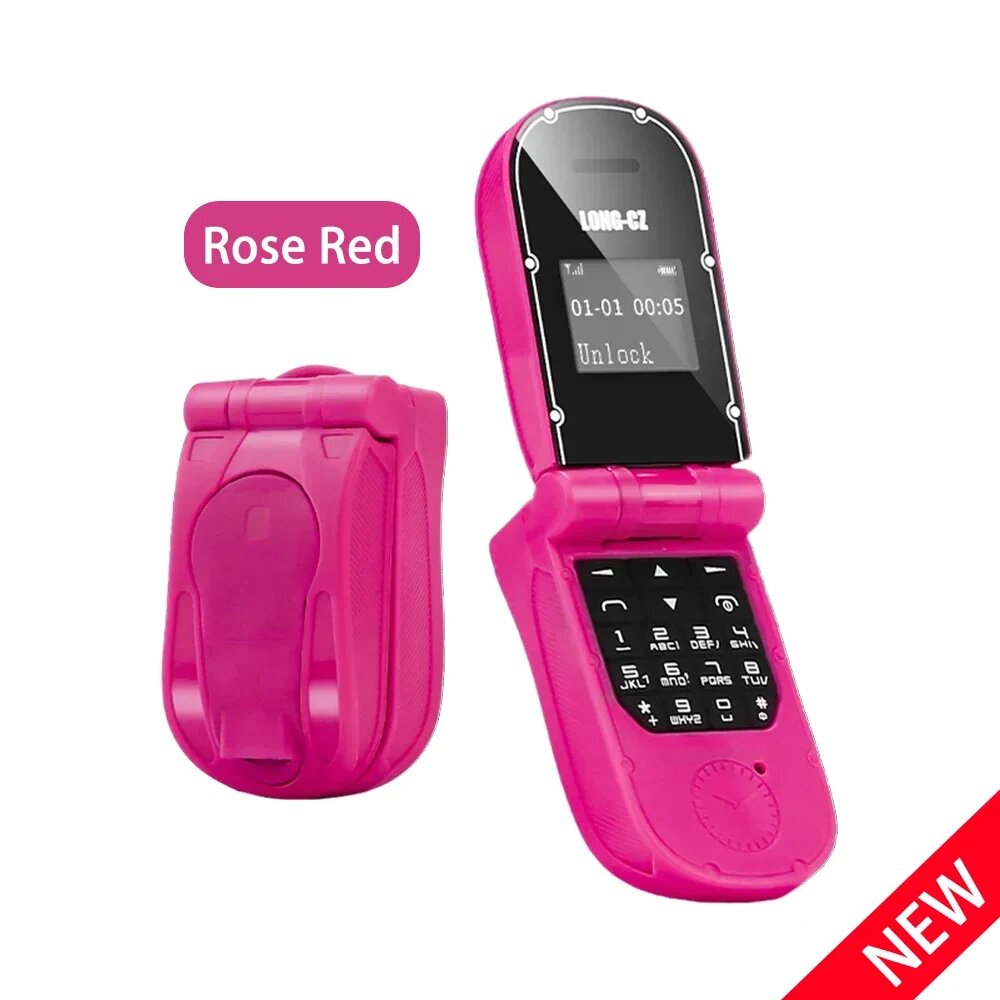 UNIWA J30 2G Мини-раскладной телефон с кнопкой Беспроводной Bluetooth-наборщик Розовый, Розовый