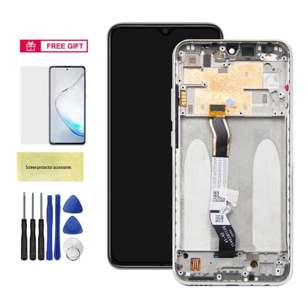 6,3-дюймовый ЖК-дисплей для Xiaomi Redmi Note 8, замена сенсорного экрана, для Silver With Frame