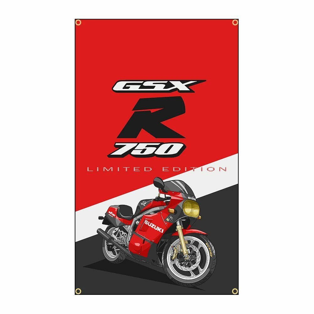 Suzuki мотоциклетный гоночный флаг 90x150 см Красный, 60 х 90 см, 4 Grommets
