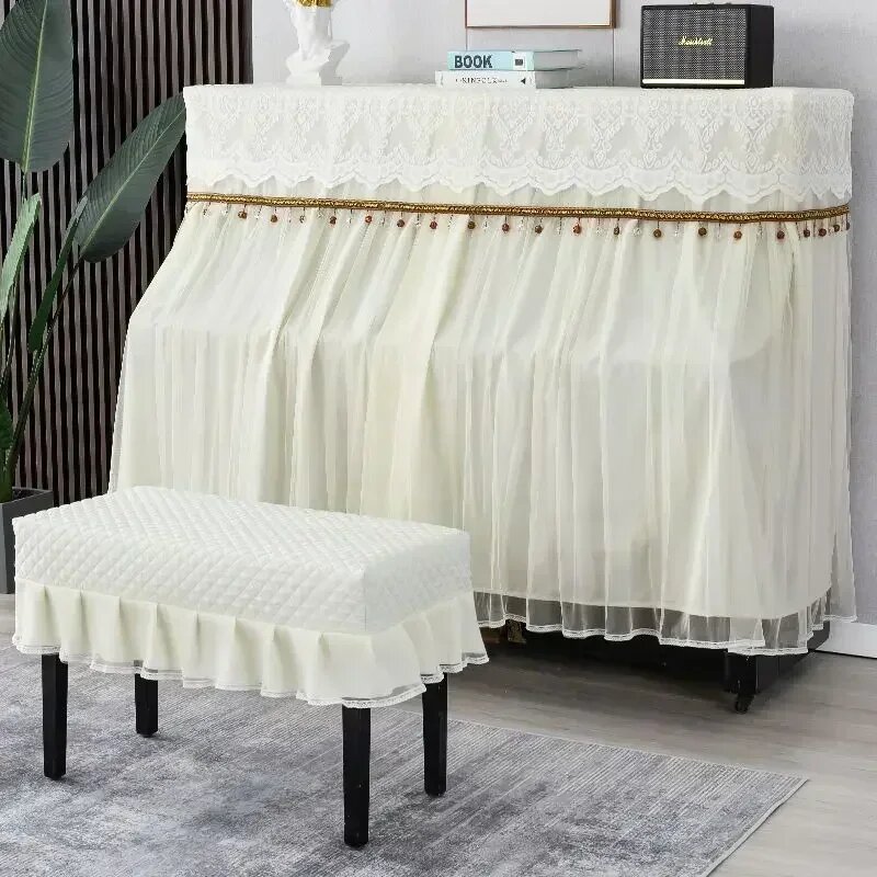 Чехол для фортепиано серый полиэстер/хлопок 148-153 см Bench cover 78x38cm, Белый, style-B2