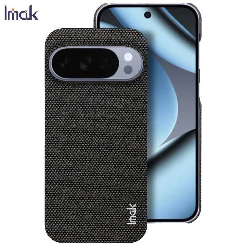 Тонкий тканевый чехол IMAK для Google Pixel 10A 10 11 Pro Гугл Пиксель 9 Про СЛ, Темно-синий, Black