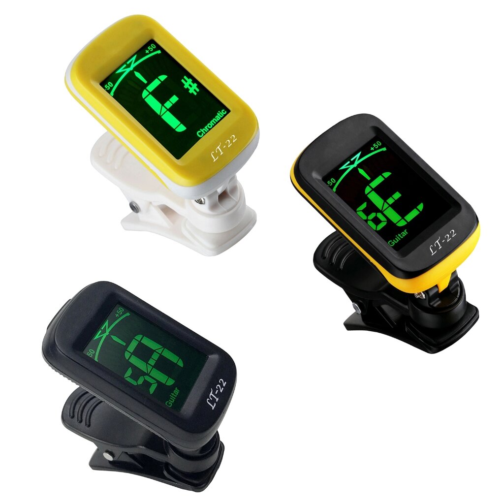 Удобный в использовании гитарный тюнер со съемной конструкцией и прозрачной пластиковой текстурой ЖК-экрана для быстрого и точного управления