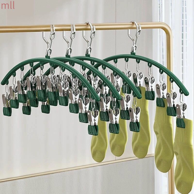 Вешалка для белья с 10 прищепками, для носков, нижнего белья, платков, анти-ветровая защита