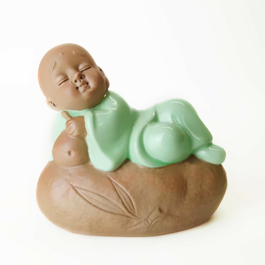 Чайная фигурка - Божок №5, глина/селадон, для чайной церемонии, Китай