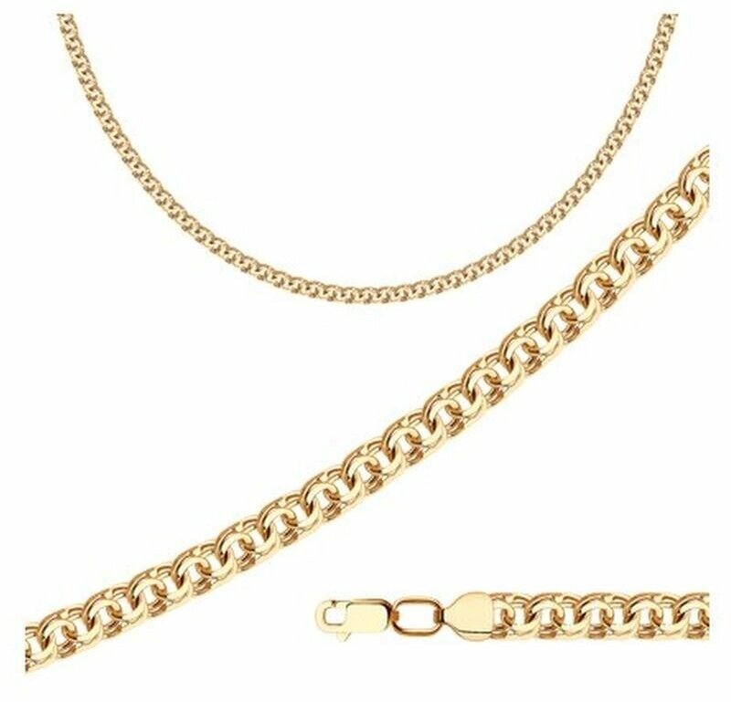 Цепь Мой Бисмаркъ, серебро, 925 проба, родирование