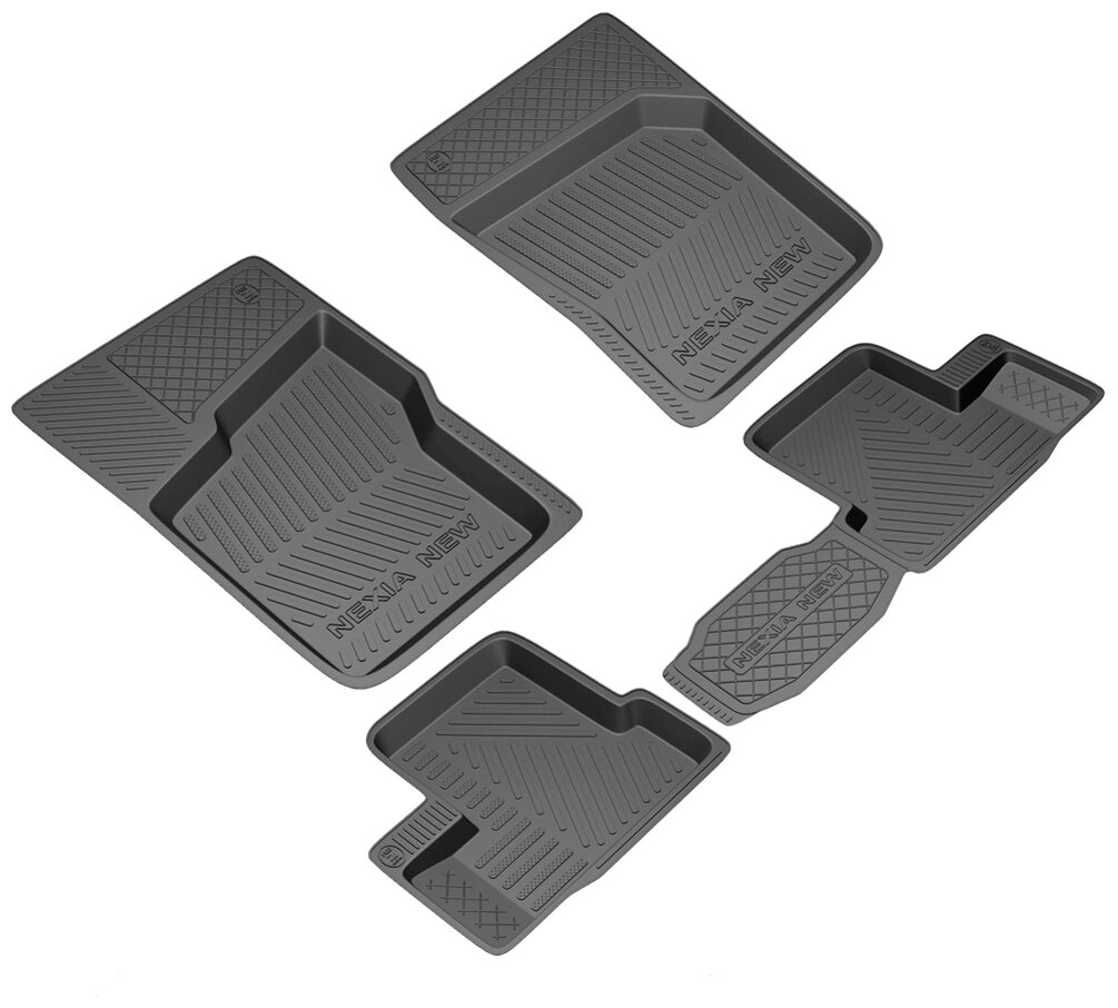 REZKON 1014015100 коврик салонный! резиновый, черный, борт 4см\ Daewoo Nexia 05-16