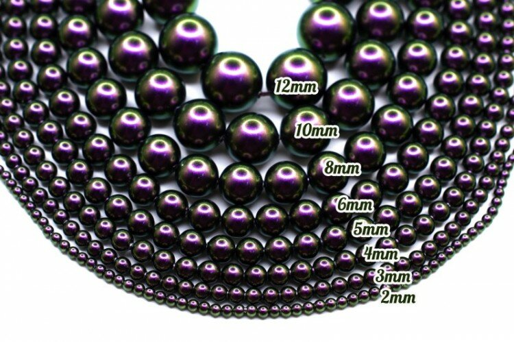 Жемчуг Swarovski 5810 #943 6мм Crystal Iridescent Purple Pearl, 5810-6-943, 10шт