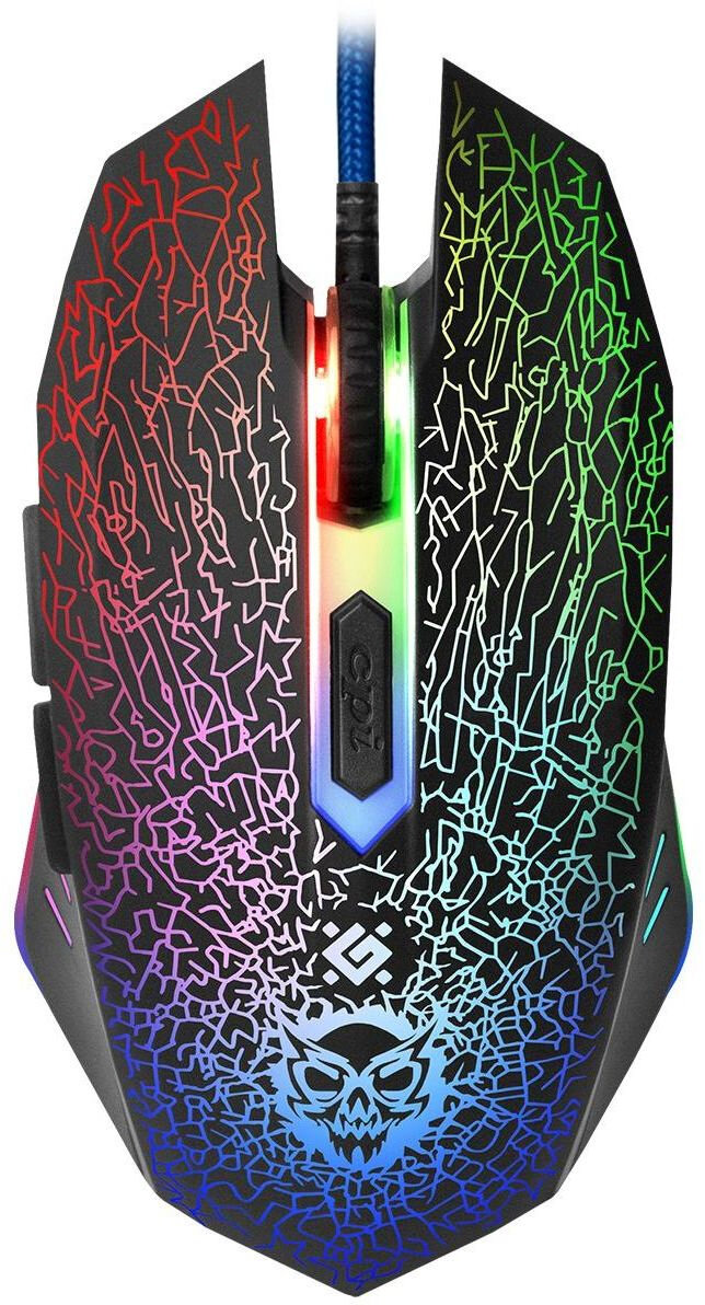 Defender Проводная игровая мышь Shock GM-110L оптика,6кнопок,800-3200dpi.