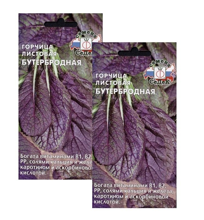 Семена горчицы СеДек "Бутербродная", скороспелые, однолетние, 2 упаковки