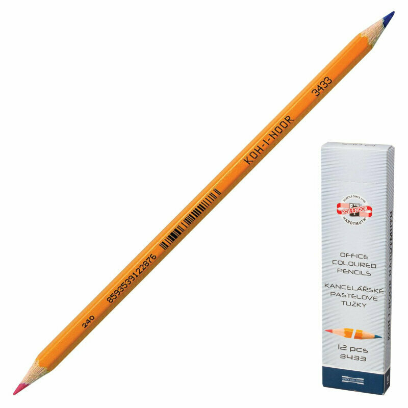 Карандаш двухцветный Koh-I-Noor красный/синий шестигранный, 1618095