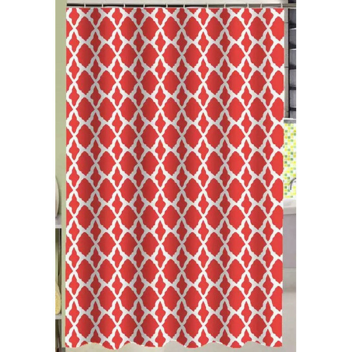 Штора для ванной комнаты Zalel ZL 13 180x200 см полиэстер, красная, страна чудес