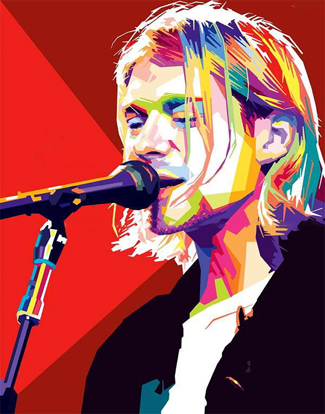 Картина по номерам "Курт Кобейн" 40х50 см, хлопковый холст на подрамнике, акрил, АртТойс