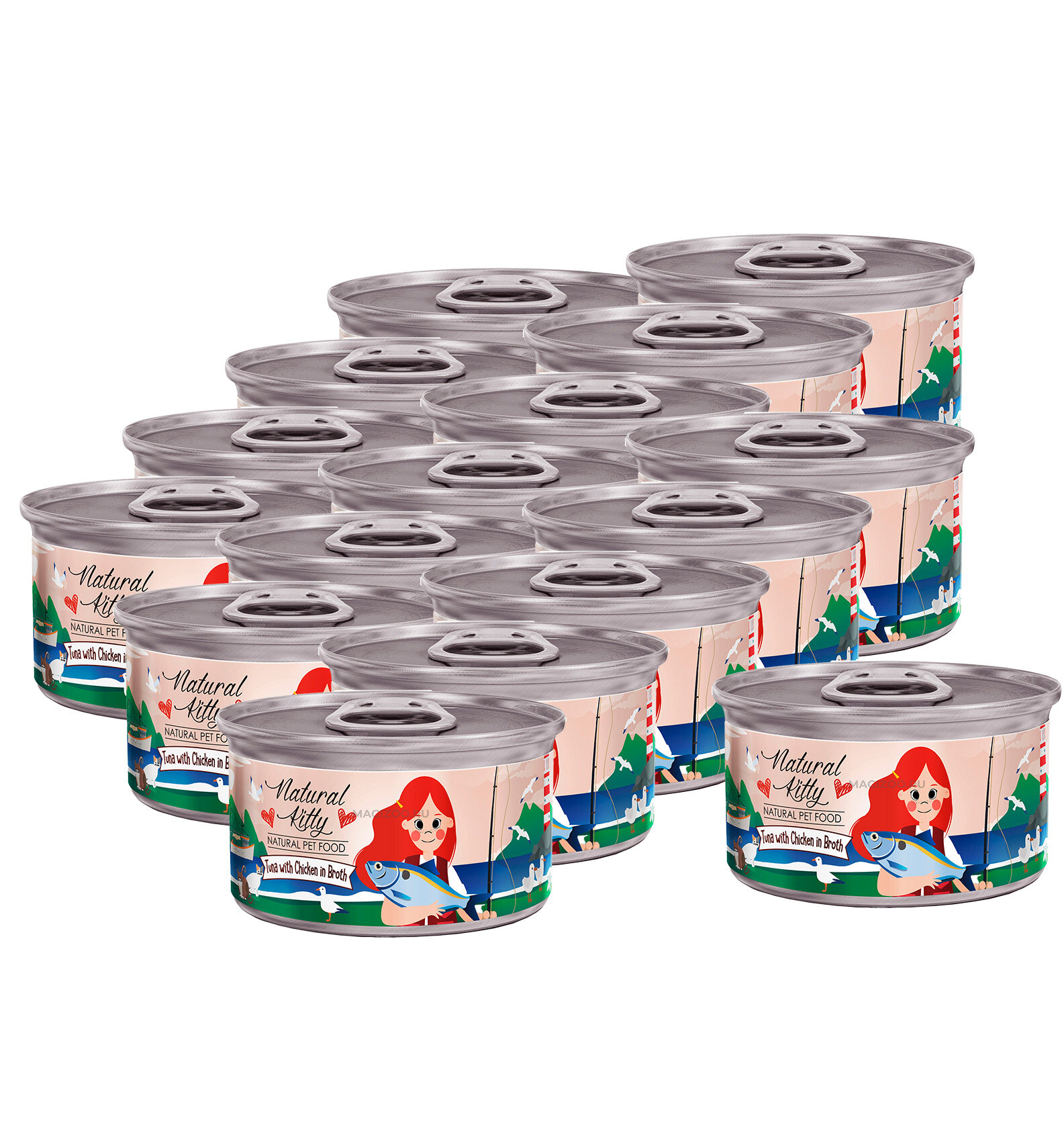PETTRIC Тунец с курицей в бульоне. 80 г. х 16 шт.