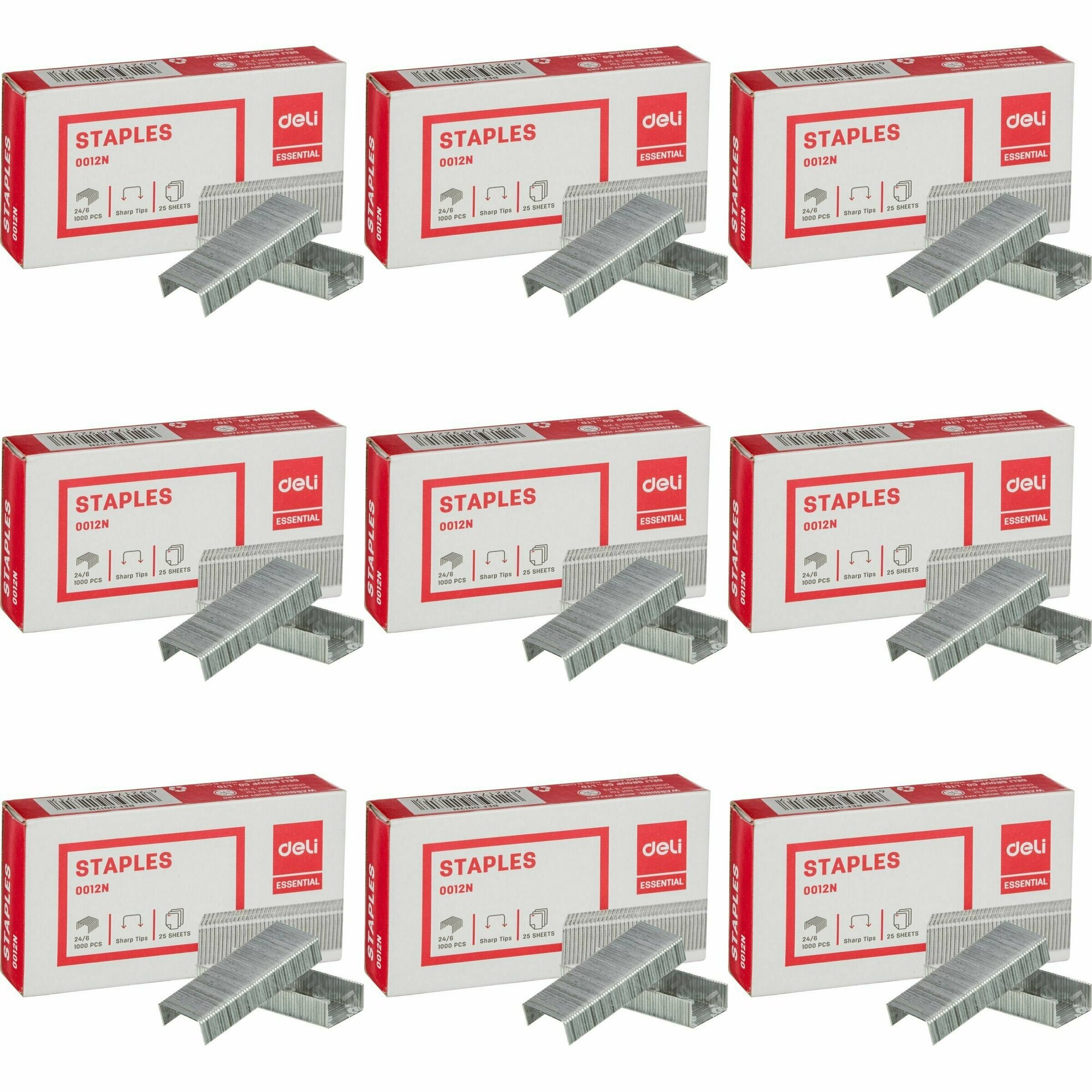 Deli Скобы для степлера №24/6, 1000 шт, 9 уп