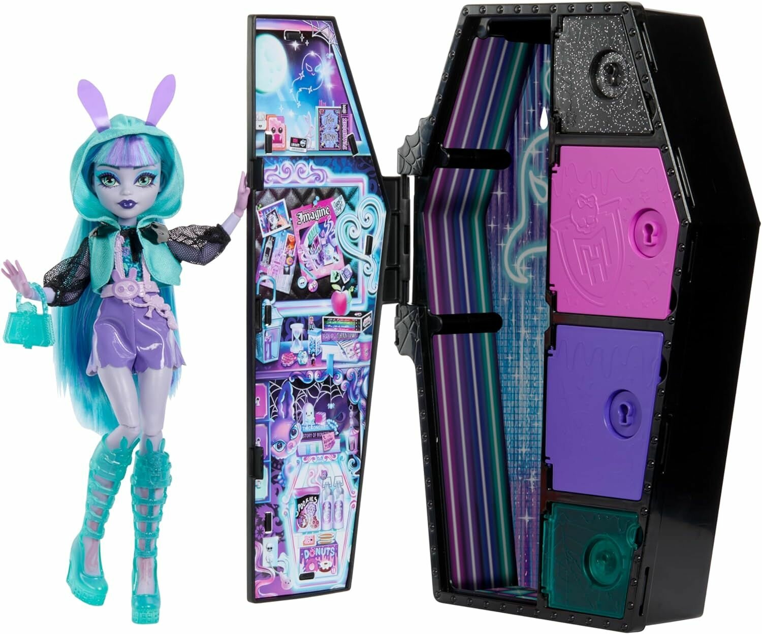 Кукла Твайла с гардеробом Monster High Doll and Fashion Set, Twyla Doll, Skulltimate Secrets: Neon Frights
