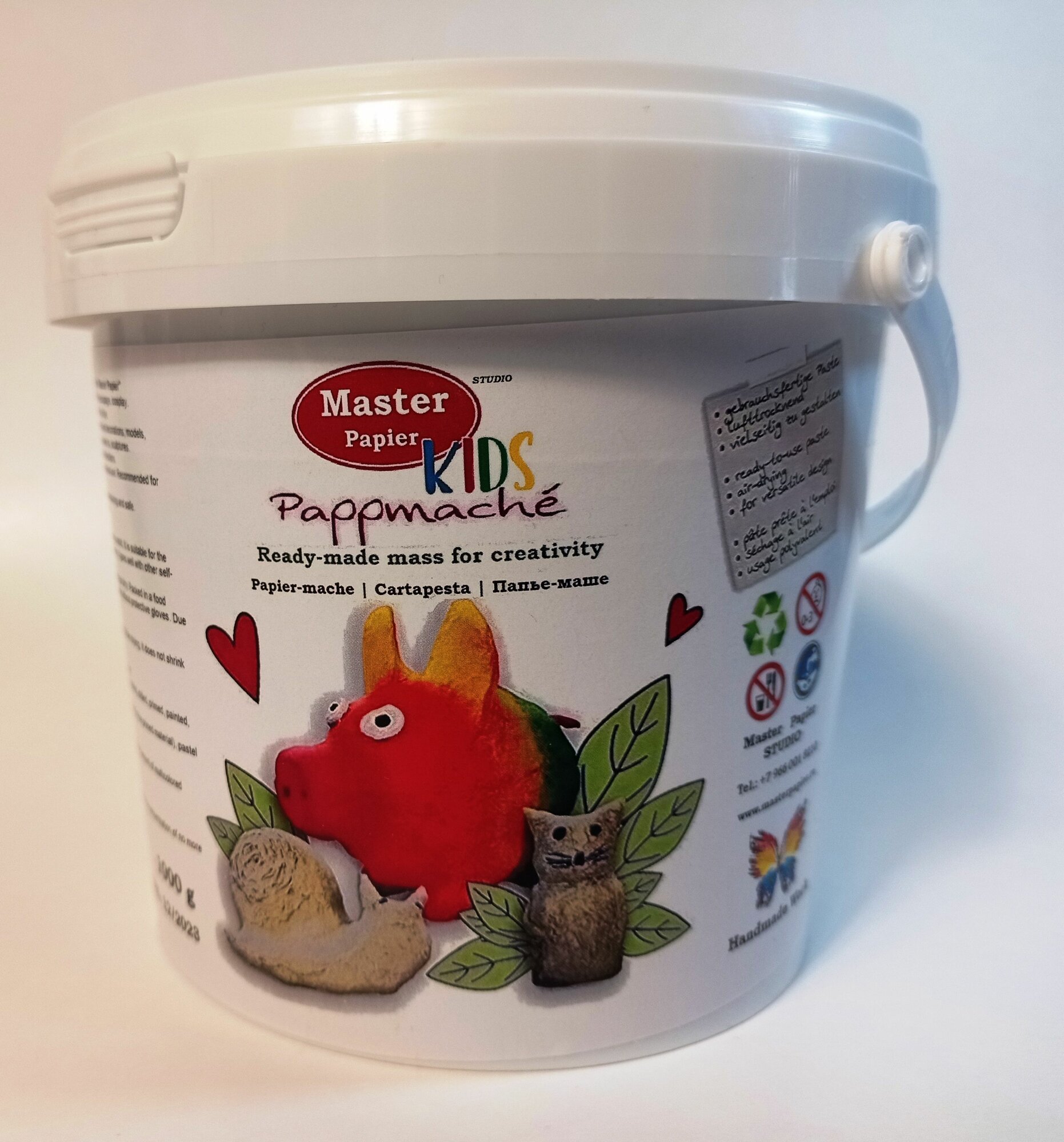 Папье-маше "Master Papier Kids" готовая пластичная масса для творчества, 5 кг