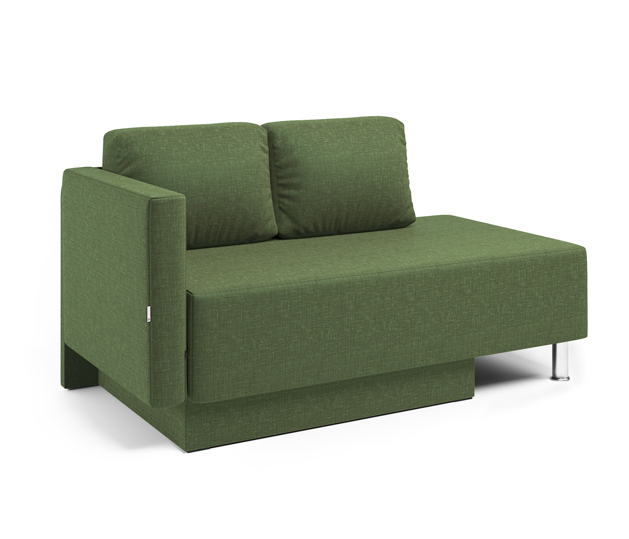 Диван кушетка Леон, угол левый, рогожка зелёный