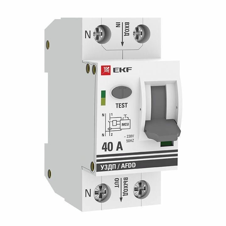 Устройство защиты от дугового пробоя (уздп) 1P+N 40А PROxima EKF afdd-2-40-pro