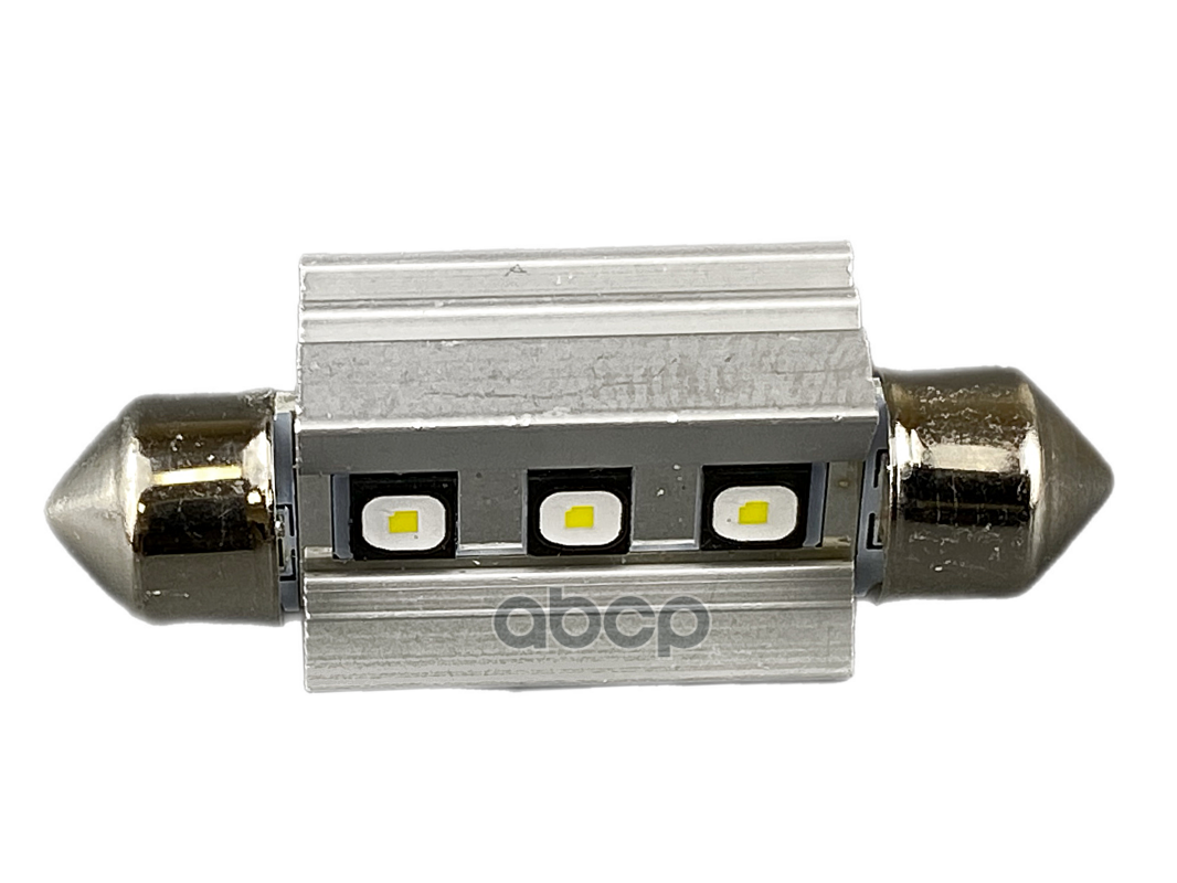 Лампа светодиодная 12V T11 салон. 36мм 3 диода SMD белая, 125Lm, 5000К, Canbus, (SV8.5) LEDISON арт. C5W36 -