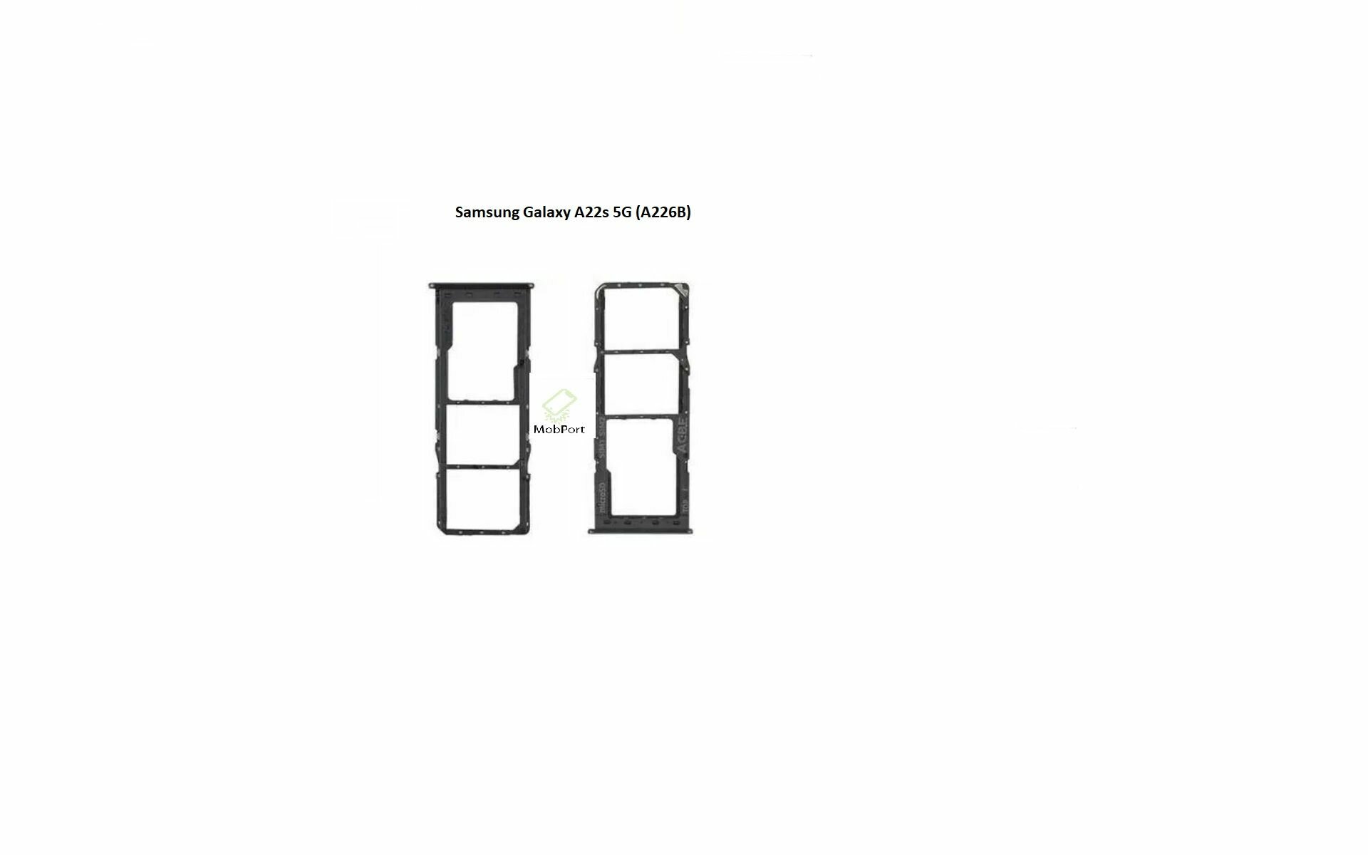 Держатель SIM для Samsung Galaxy A22s 5G (A226B), Черный (Сим Лоток)