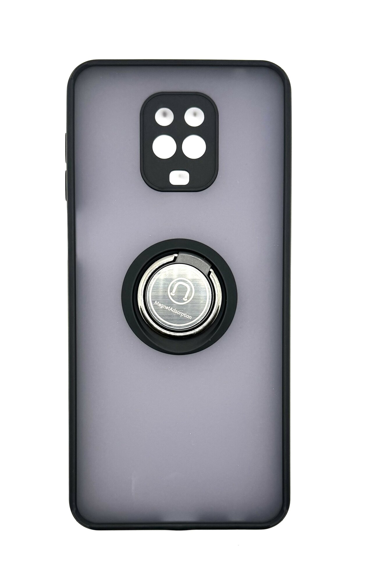 Брони чехол для Xiaomi Redmi Note 9S, противоударный, с кольцом-подставкой, металлическая пластина
