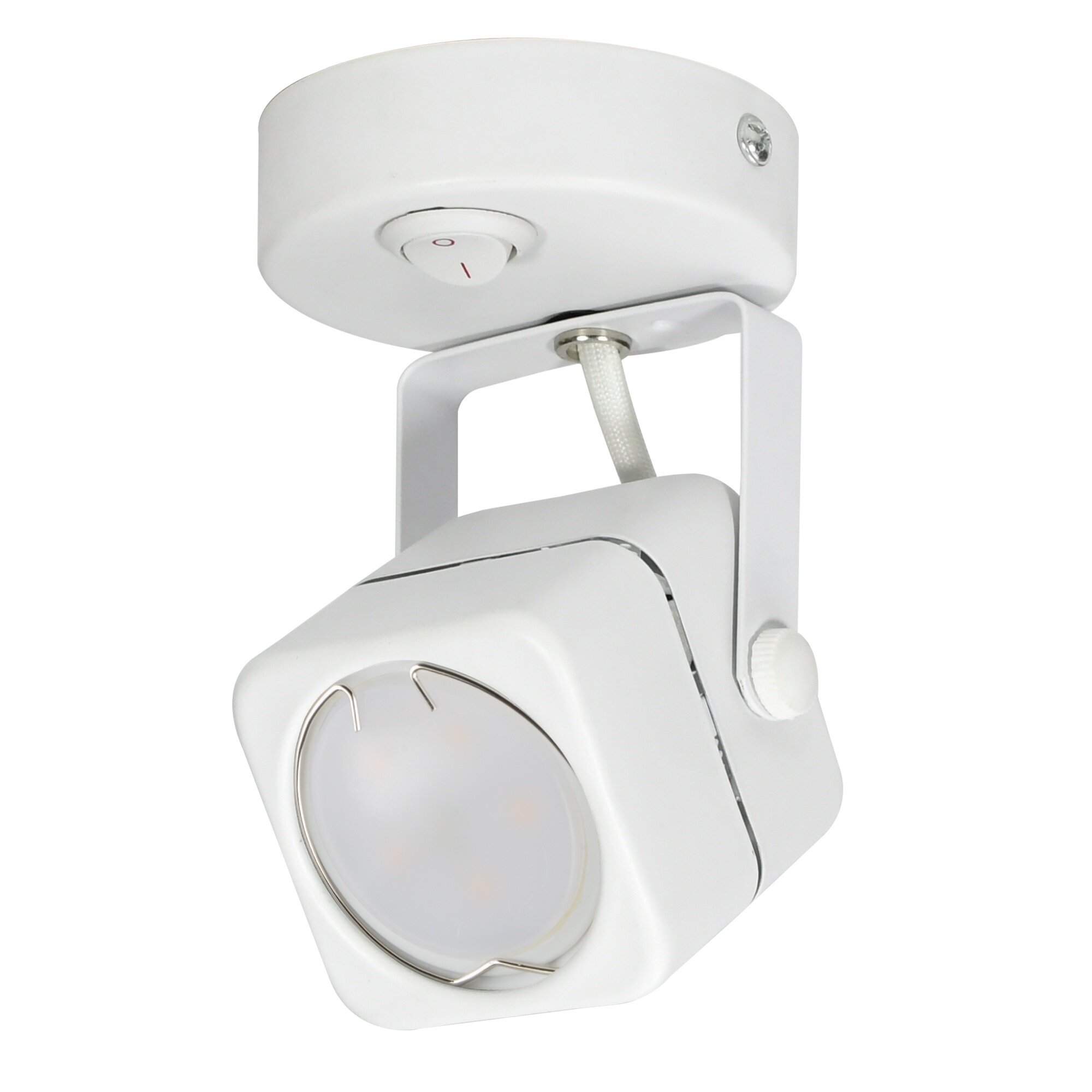 DLC-S613 GU10-B WHITE Светильник декоративный накладной. серия Sotto. Без лампы. цоколь GU10. Выкл. на корпусе. Металл. Белый. TM Fametto