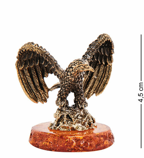 Фигурка Орел покоритель степей (латунь, янтарь) AM-3238 113-709972