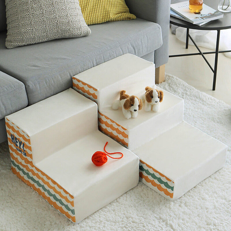 Лестница-лежанка "Собачьи ступеньки", для кошек и собак, съемная, моющаяся, оранжевая