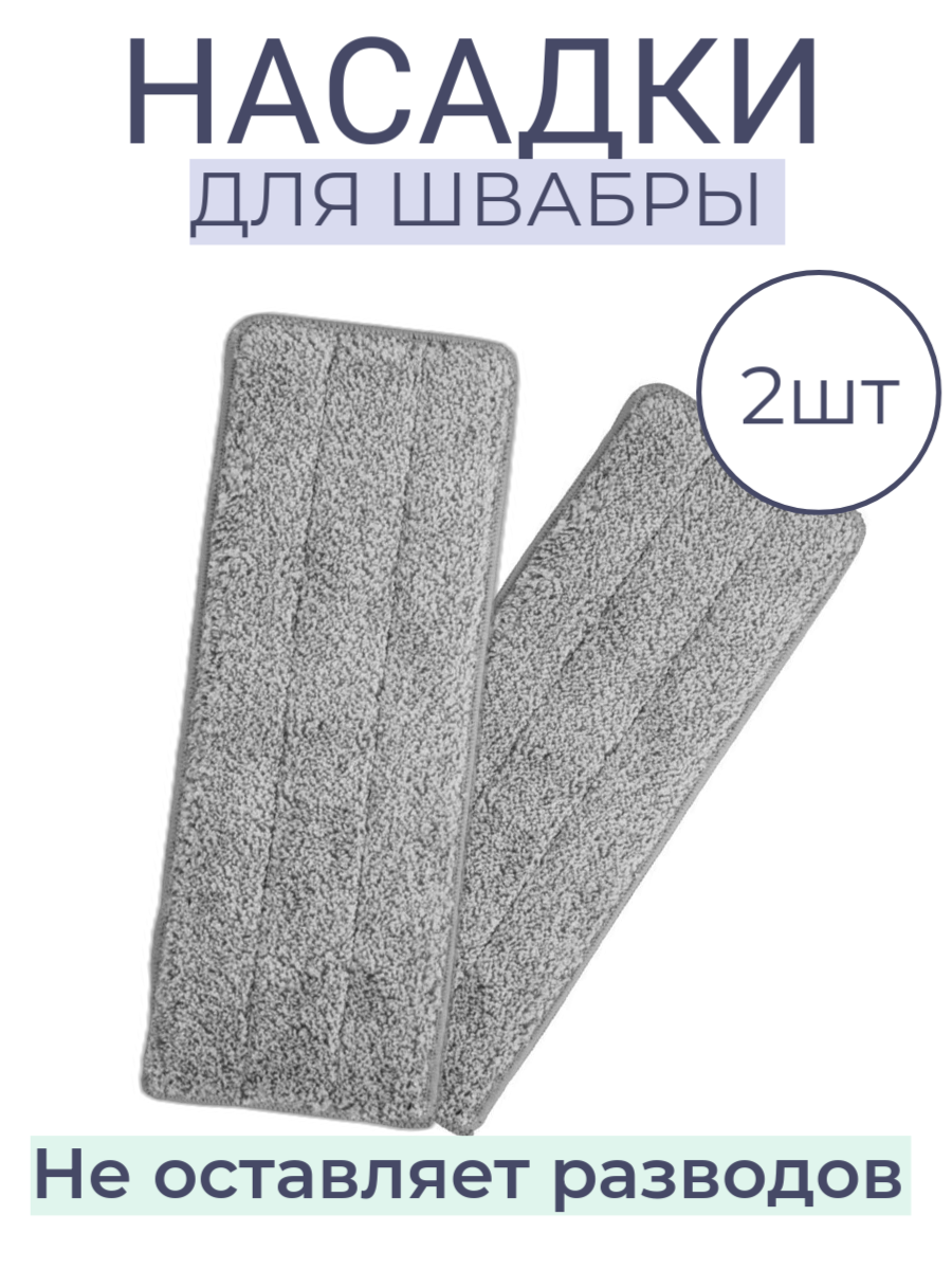 Насадки для швабры MILEY сменные, из микрофибры, 2шт. (100-127)