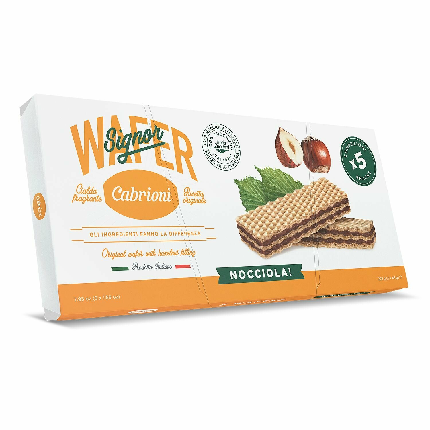 Вафли Cabrioni Signor Wafer фундук 5x45 г