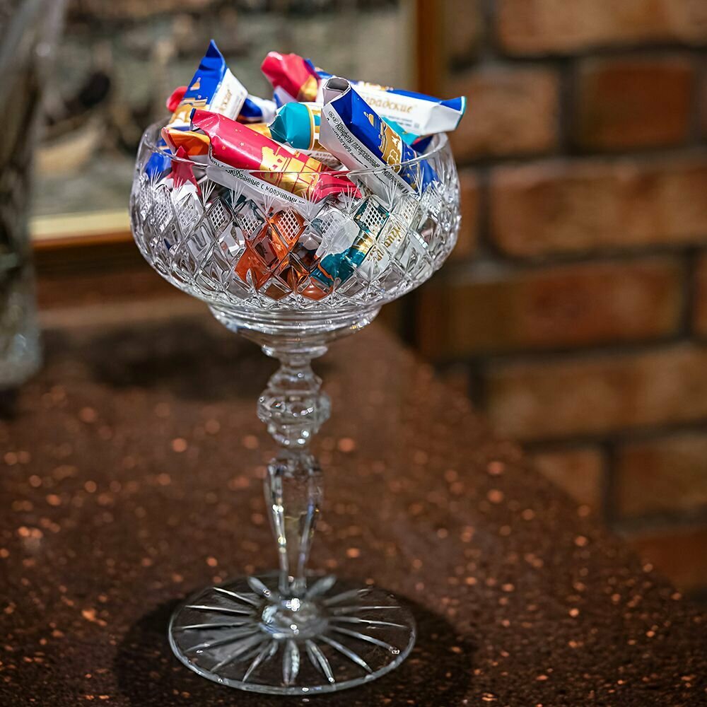 Хрустальная ваза для варенья меда десерта, высота 18 см, Неман 900/103, 9342/2