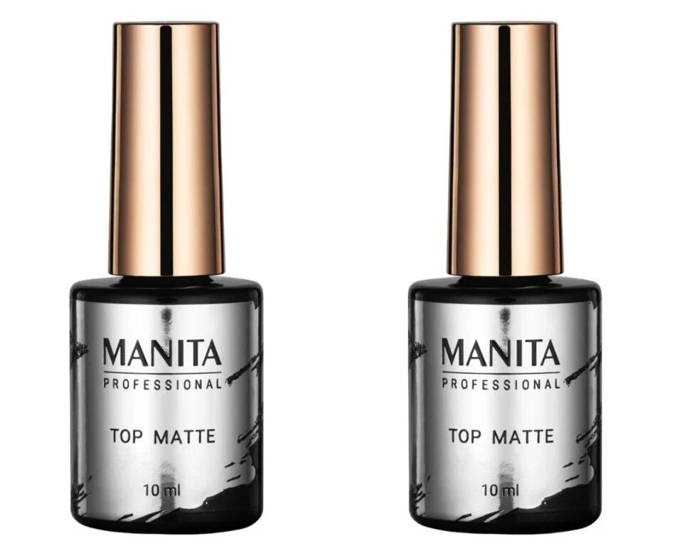 Матовый топ для гель-лака без липкого слоя Manita Professional Matte, 10 мл, 2 шт