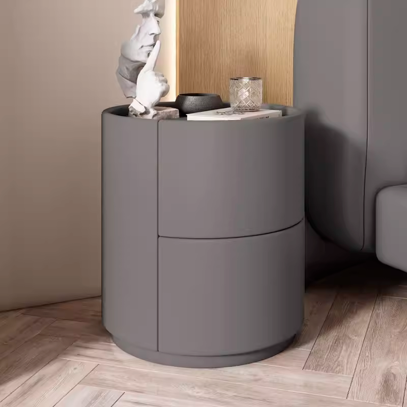 Круглая прикроватная тумба Saddle (серый)