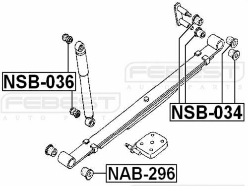 Сайлентблок задней рессоры nissan navara nissan pathfinder Febest NAB-296 Nissan: 5504531G00 Nissan Big M (D22). Nissan