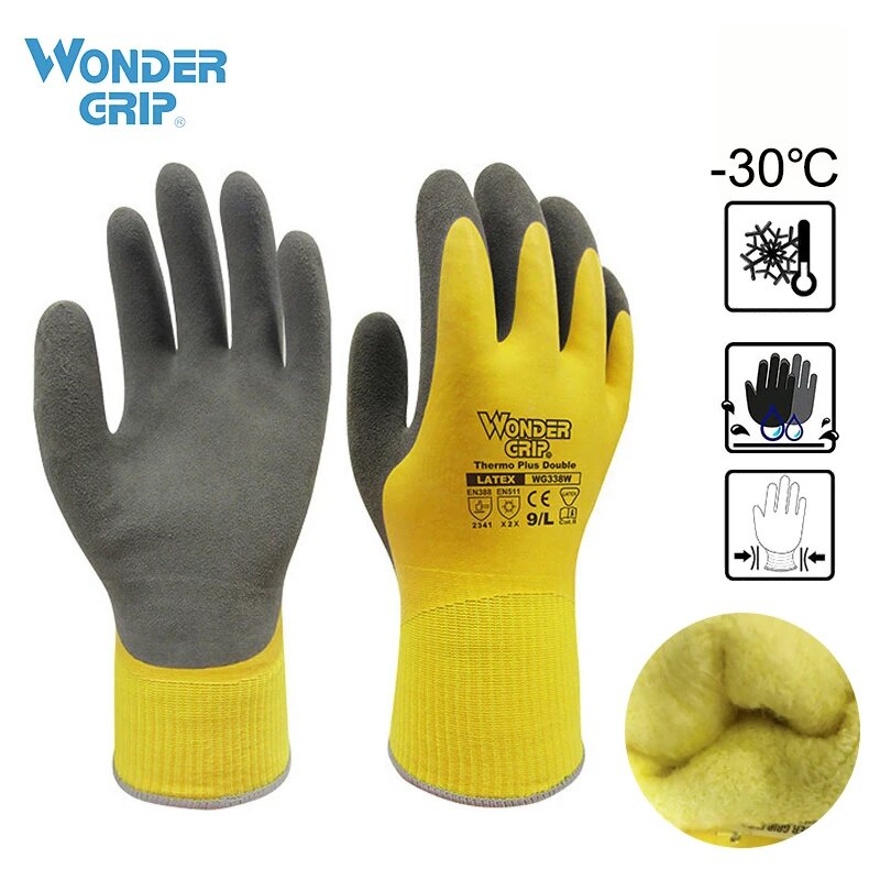 Wonder Grip нитриловые рабочие перчатки Желтый, WG-338W, XL
