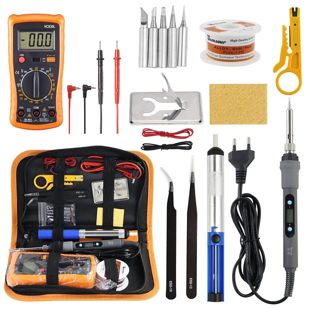 Паяльник электрический SumSour 80 Вт, 220V EU, серый SET-5