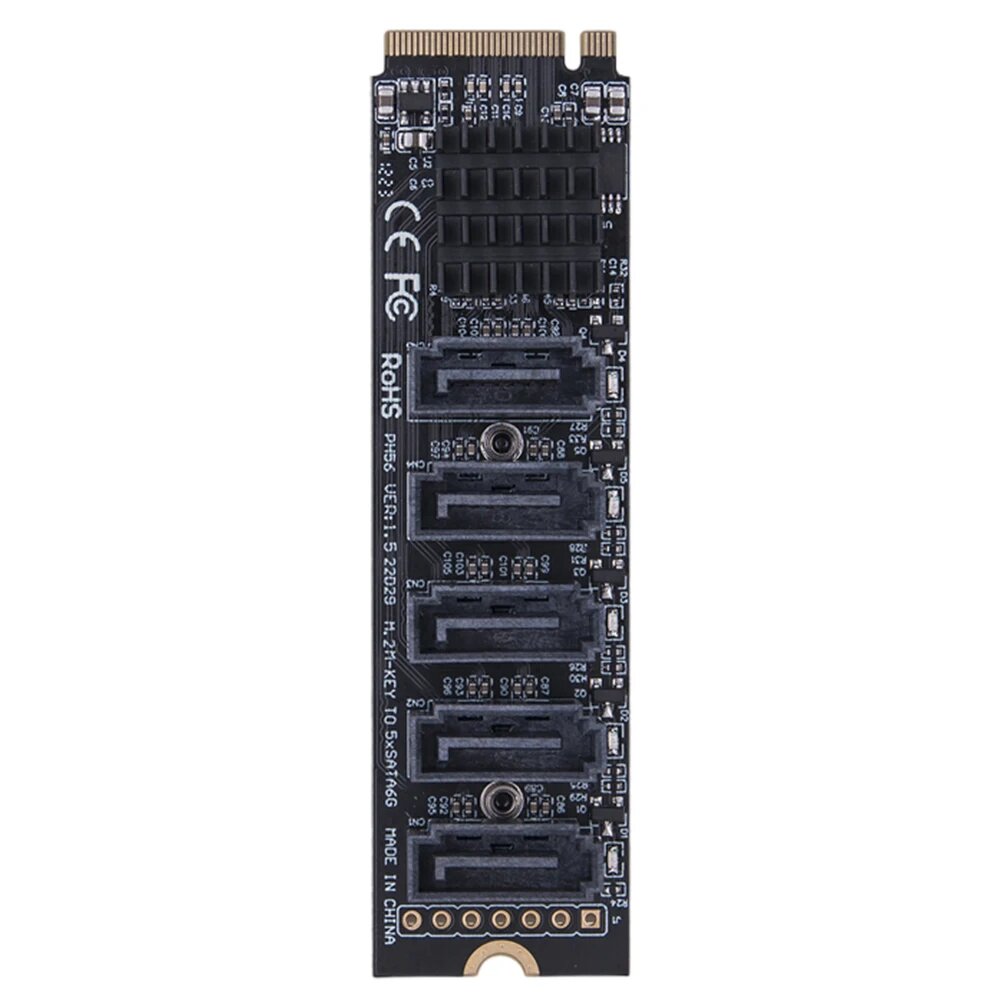 PCI-E Riser Card, 5-Port SATA, nvme — фото 1