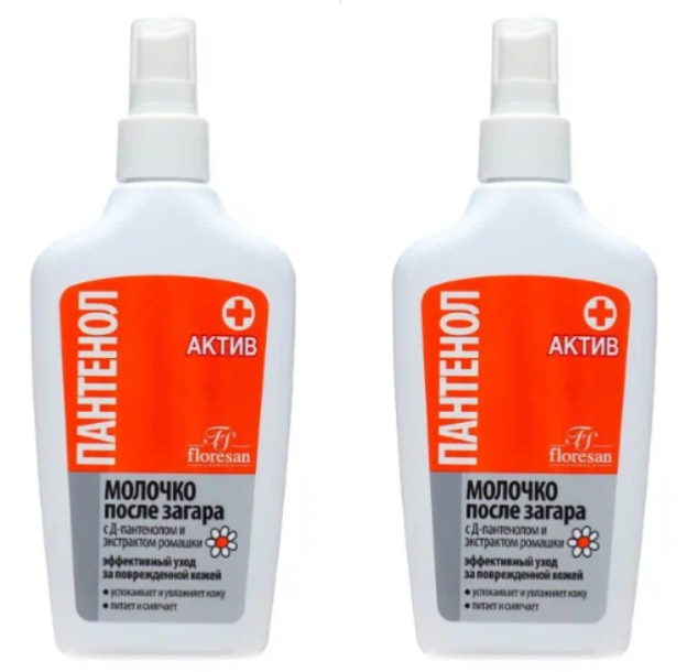 Молочко после загара Floresan Пантенол актив, 200 мл, 2 шт