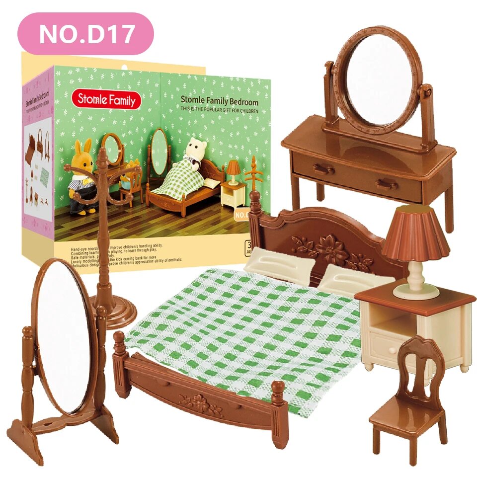 Кукольный домик Forest Family 1:12 с мебелью Коричневый, D17