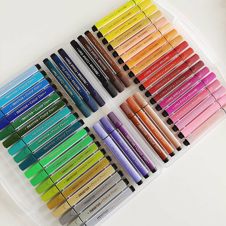 Акварельные ручки SCB-48, 48 цветов, треугольный стержень, моющиеся