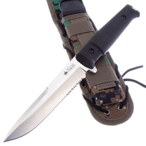 Нож тактический Kizlyar Supreme Alpha (кратон) D2 StoneWashS серрейтор