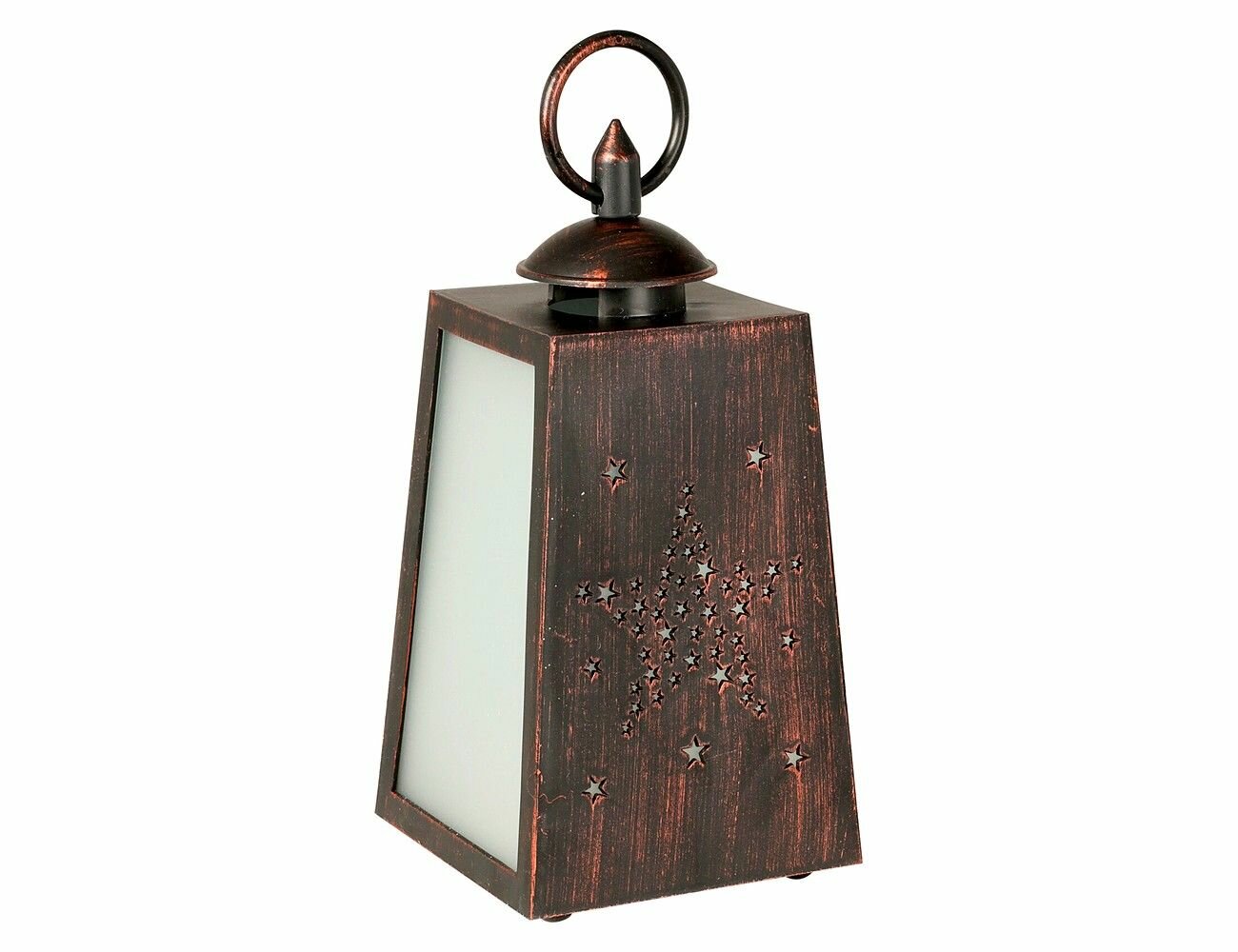 Декоративный фонарь с имитацией пламени звезда, 19х10 см, батарейки, таймер, Koopman International