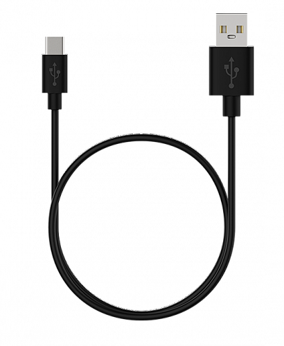 Кабель круглый, Maxvi MC-02UP, USB-A - Type-C, USB 2.0, 1 м, черный, PVC,5V,3А