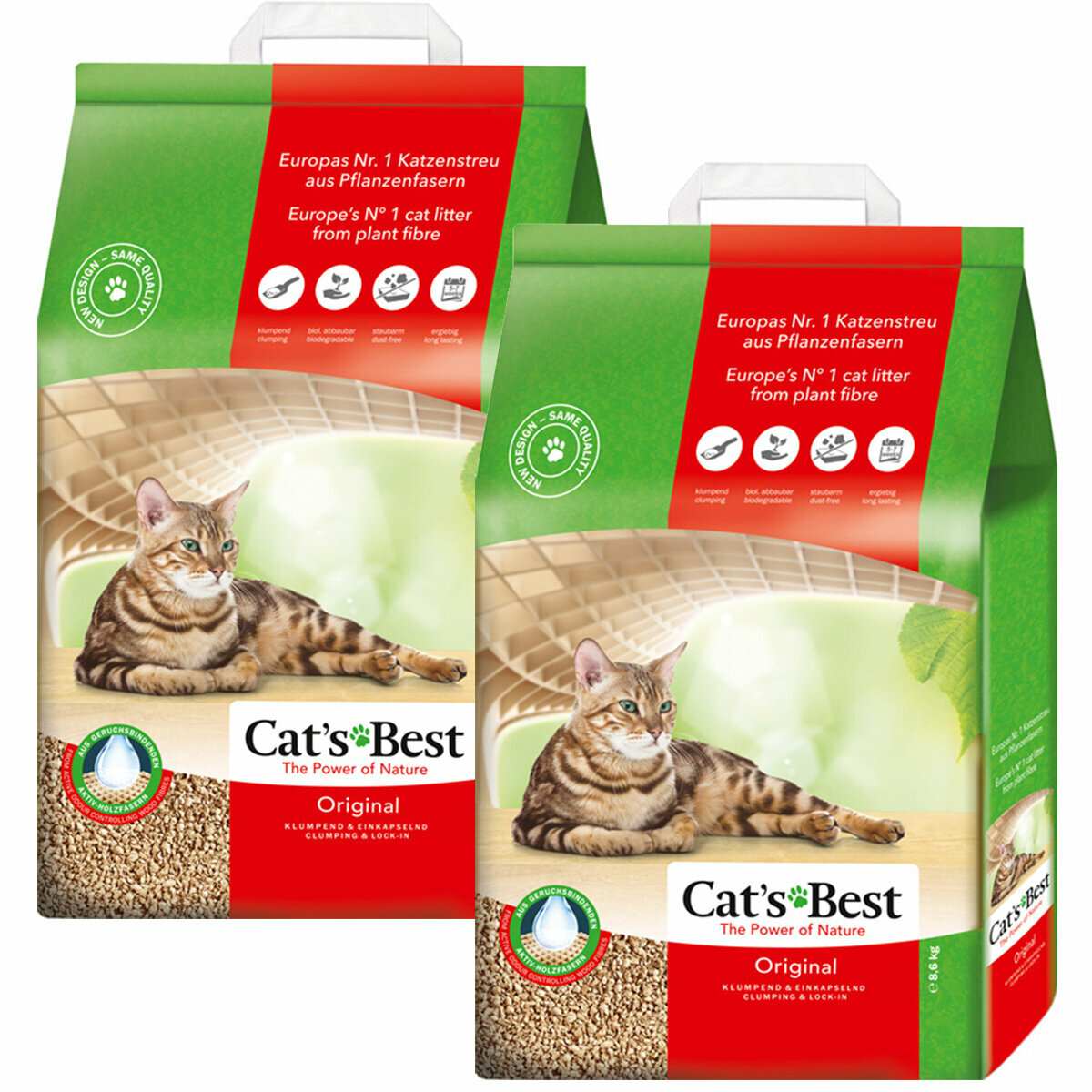 CAT'S BESТ ORIGINAL - Кэтс Бэст наполнитель древесно-комкующийся для туалета кошек (20 + 20 л)