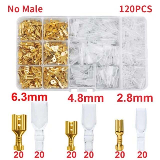 Набор клемм 120 шт 2,8/4,8/6,3 мм
